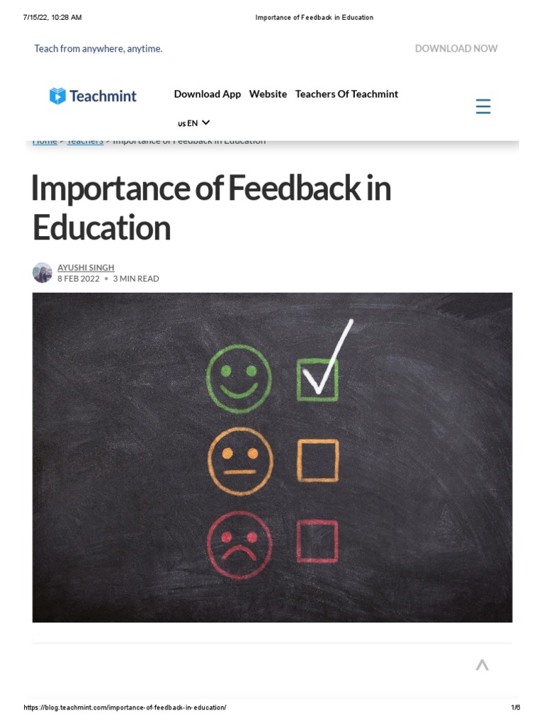 Importance of Feedback in Education | PDF | Teaching Method | Teachers