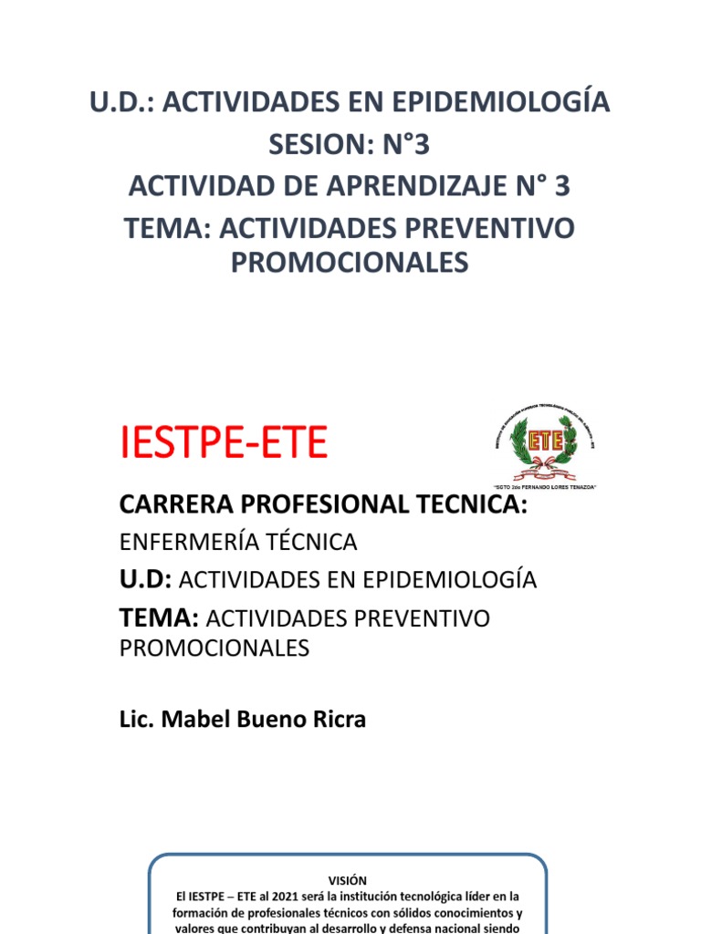 Clase 3 | PDF | Asistencia sanitaria preventiva | Comportamiento