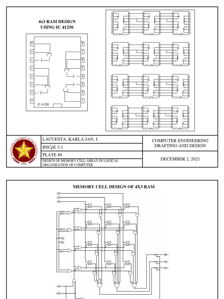 4X3 Ram Design USING IC 41256 | PDF | Computer Memory | Random Access Memory