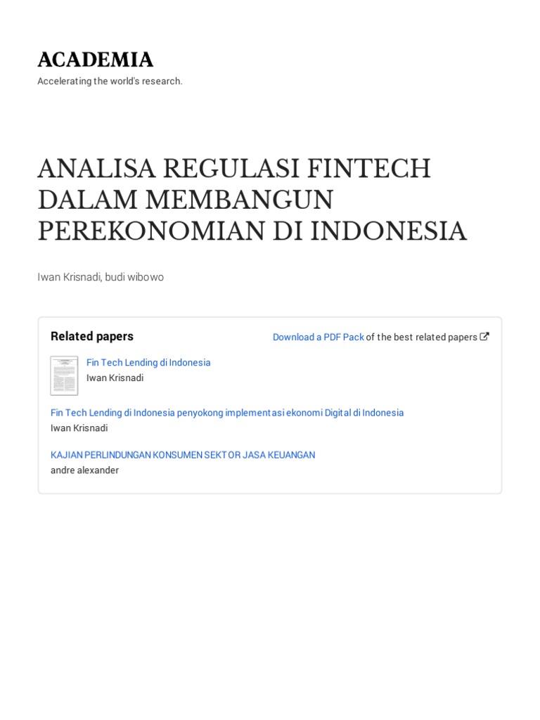 3a. Analisa Regulasi Fintech Dalam Membangun Perekonomian Di Indonesia ...
