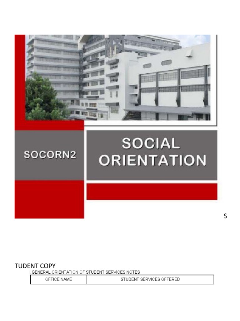 Social Orientation Module-Student Copy 2022-2023 | PDF | Stress ...