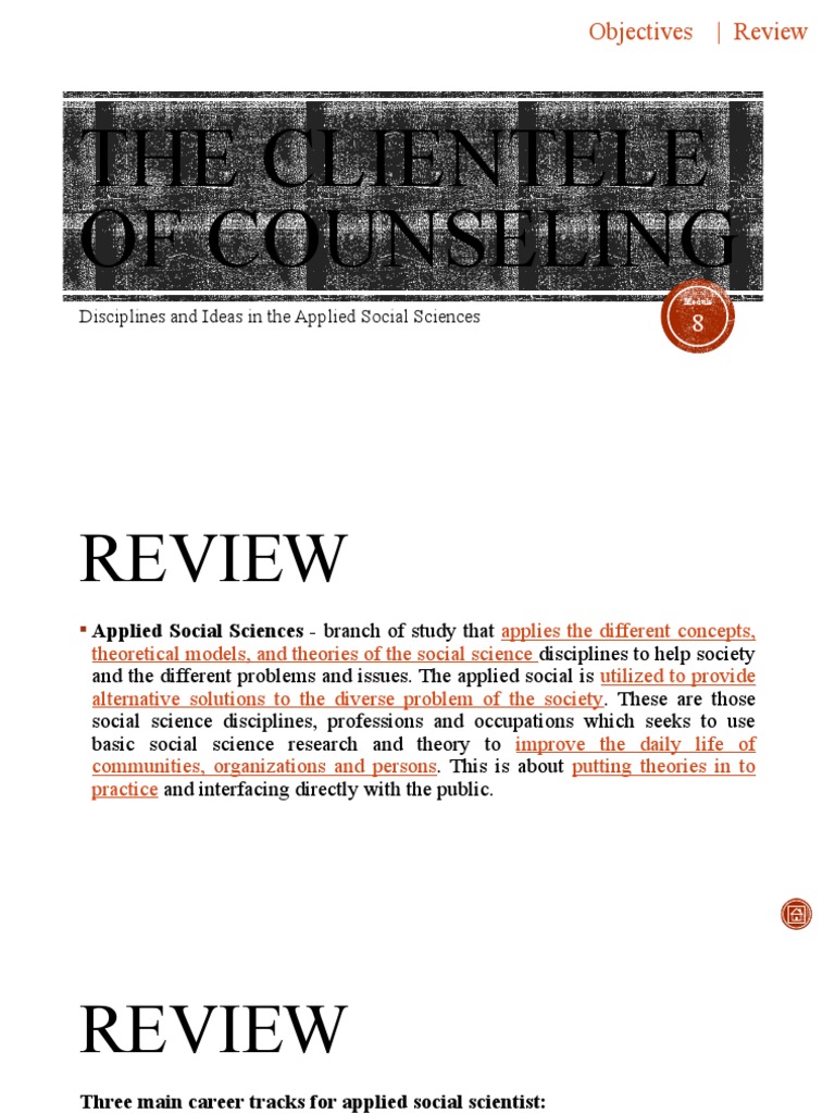 Diass Module 8 The Clientele Of Counseling Pdf Social Sciences