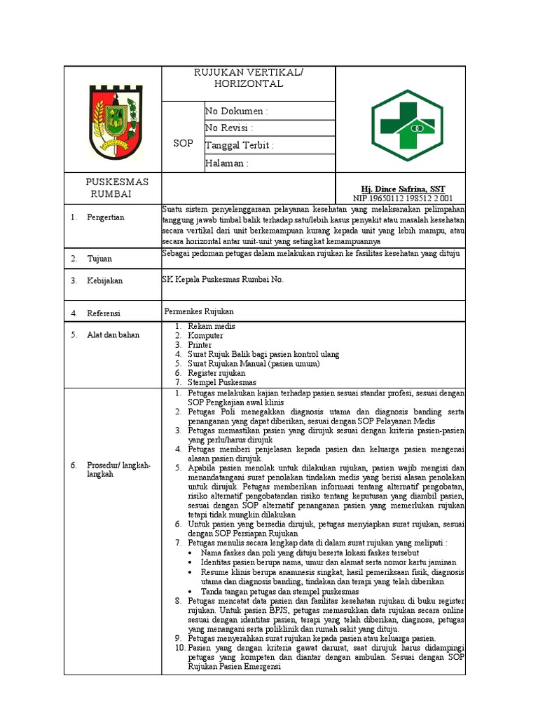 Sop Rujukan Vertikal | PDF