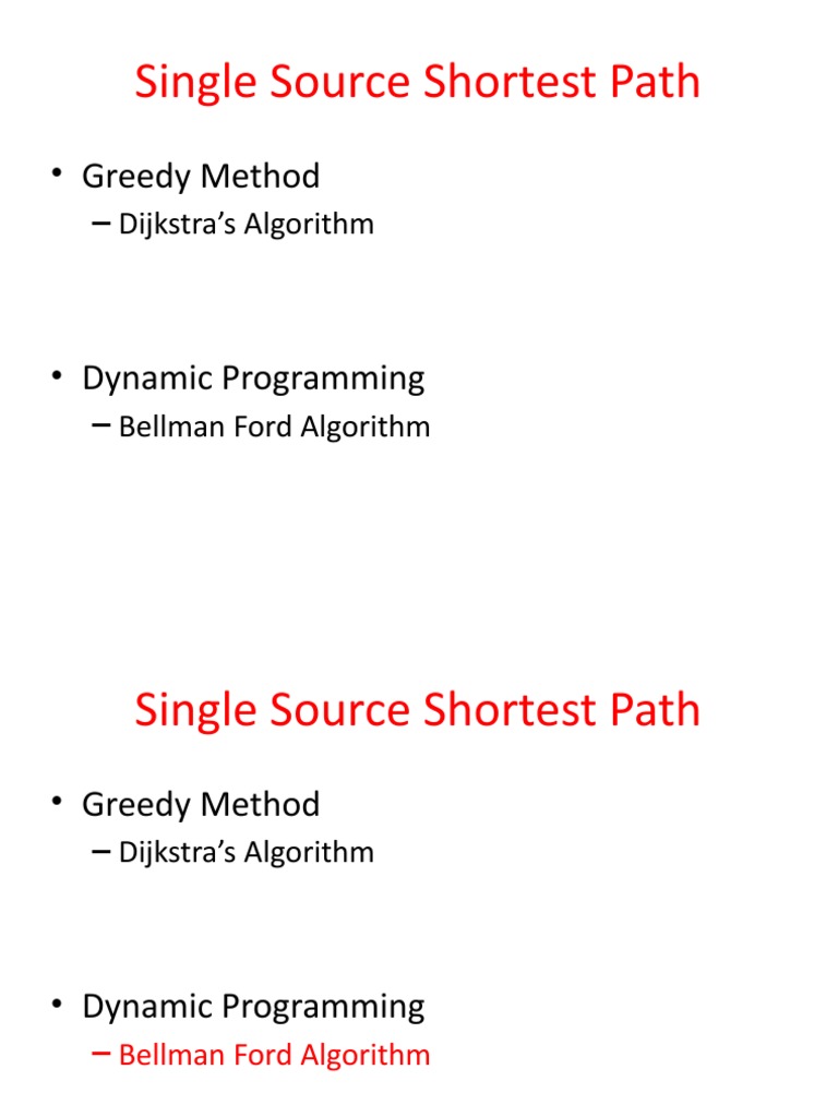 Single Source Shortest Path: - Greedy Method | PDF | Discrete ...