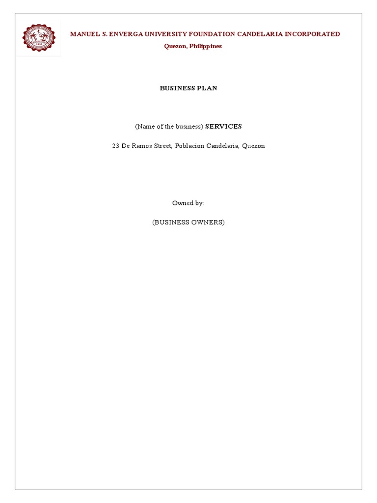 Business Plan Sample Only Service Intoduction Description of Business ...