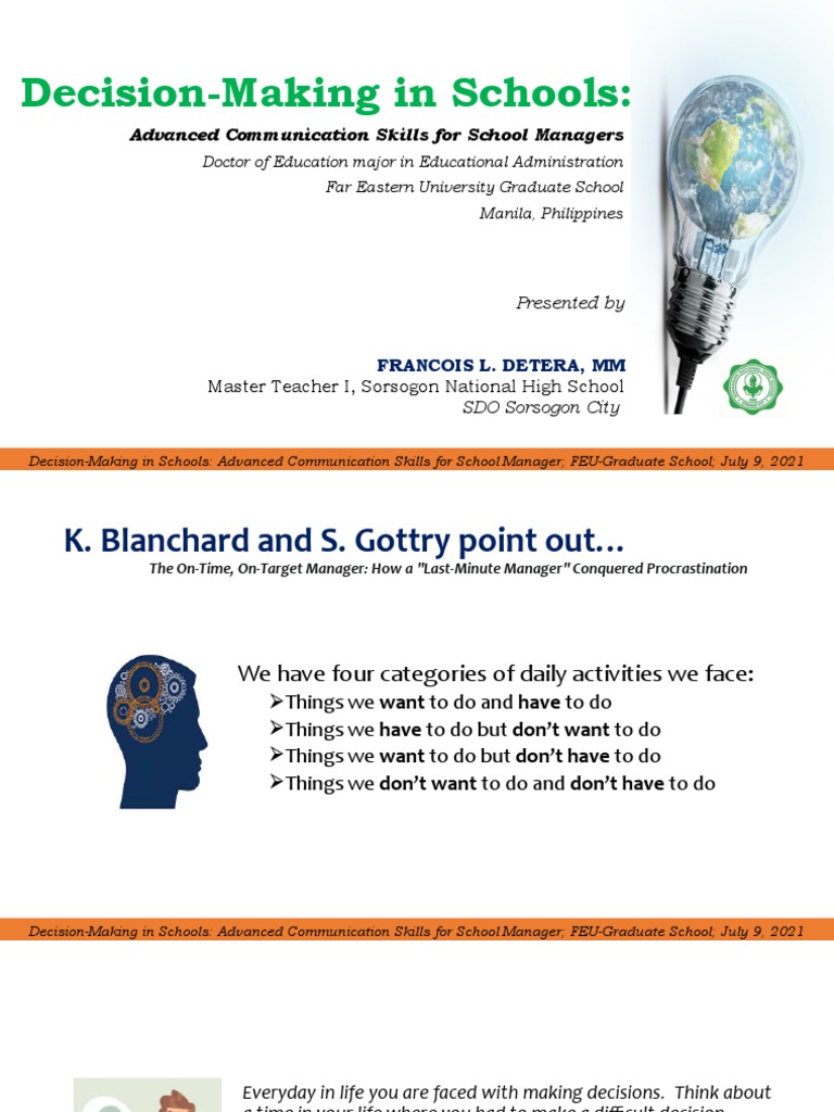 Decision-Making in Schools | PDF | Decision Making | Mindset