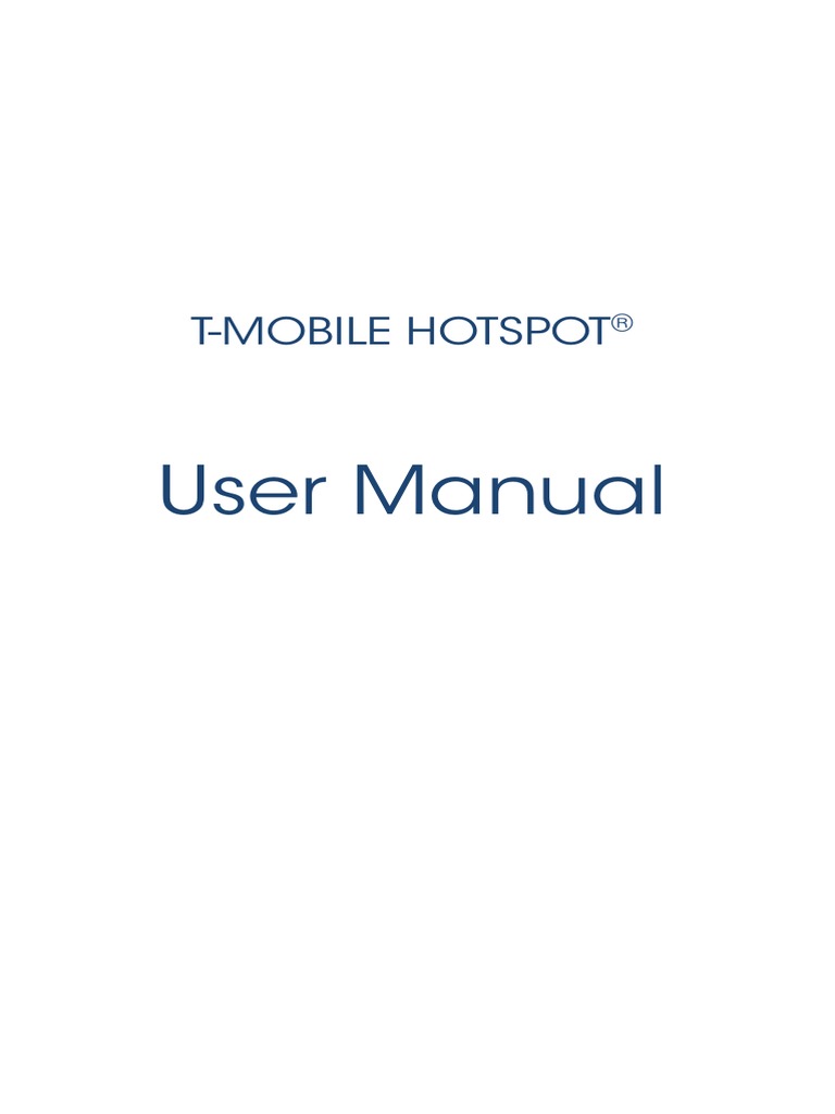 User Manual: T-Mobile Hotspot | PDF | Wi Fi | Ip Address