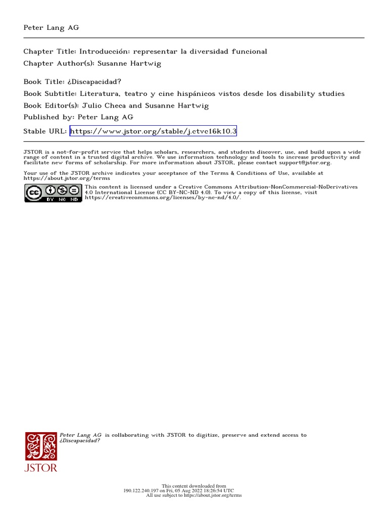 Dissability Studies .Representar La Diversidad Funcional | PDF | Social Science