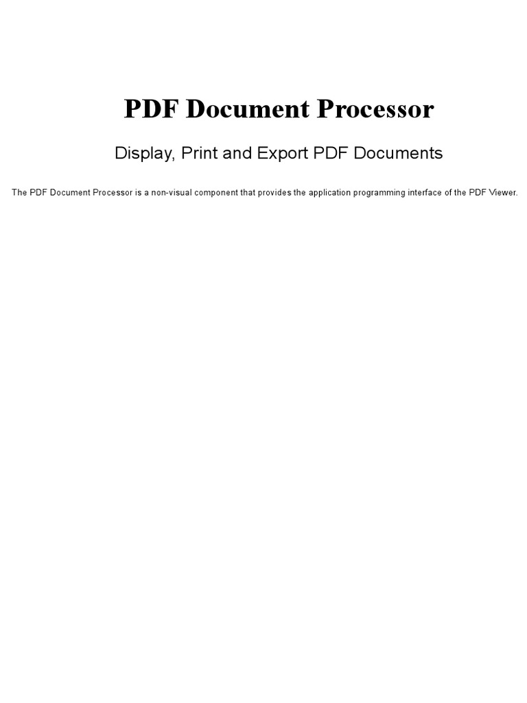 PDF Document Processor: Display, Print and Export PDF Documents | PDF | Art | Computers