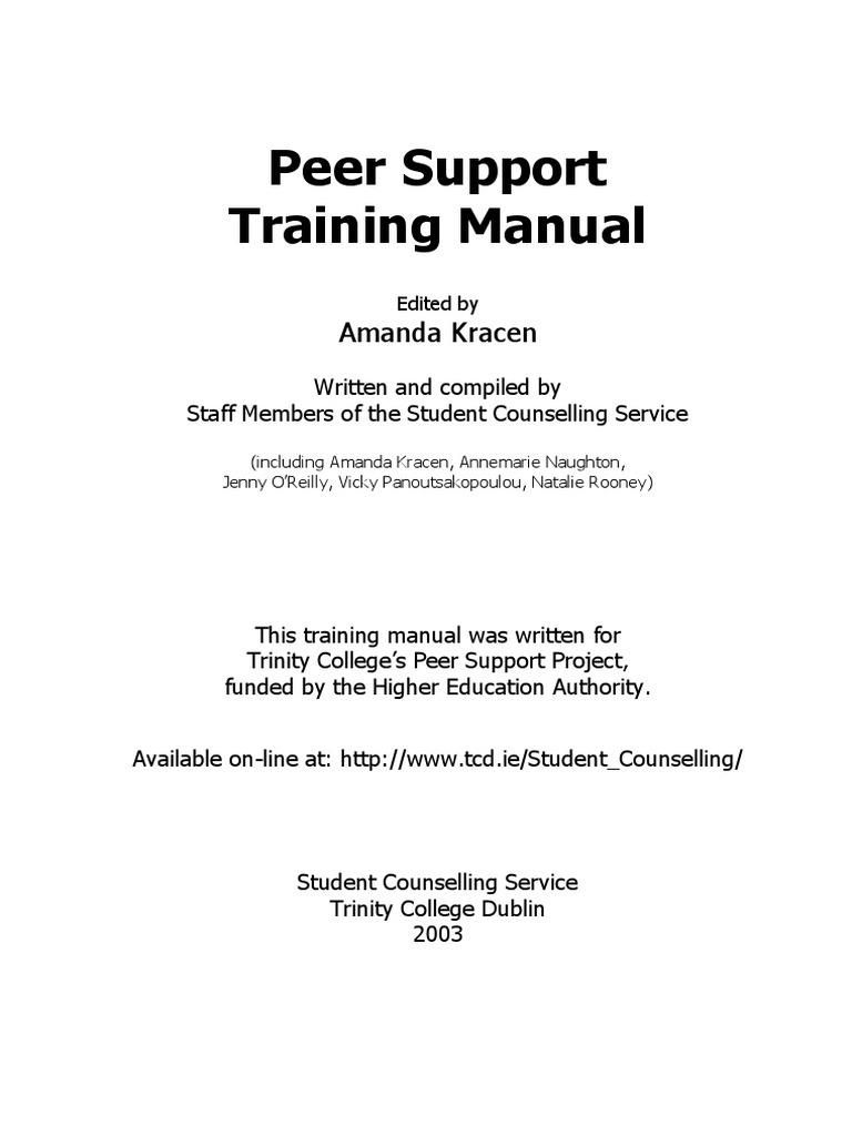 Peer Support Training Manual | PDF | Facilitator | Learning
