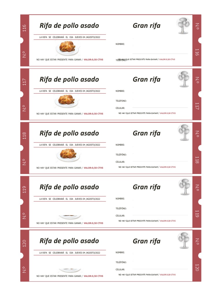 Rifa de Pollo Participacion Estudiantil | PDF