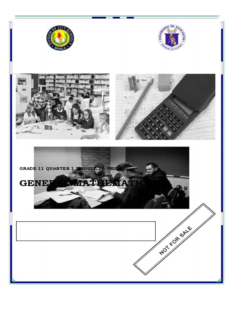 General Mathematics: Grade 11 Quarter 1 Module 1 - Week 1 | PDF ...
