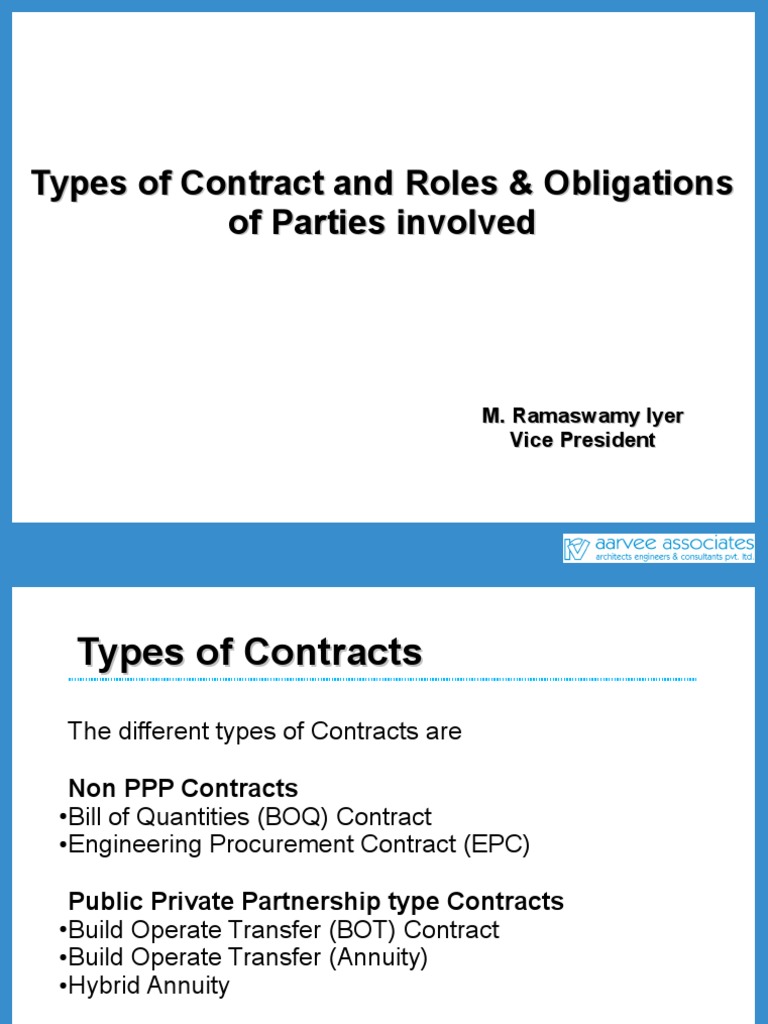 Types of Infrastructure Contracts Explained | PDF | Public–Private ...