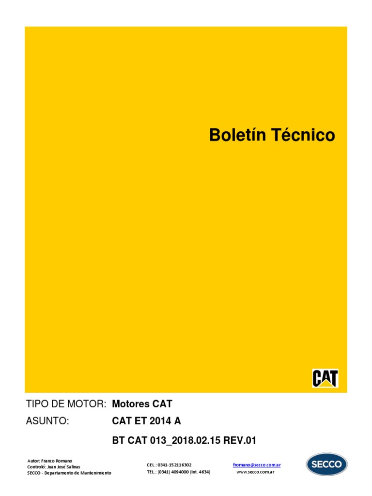 BT Cat 013 - 2018.02.15 - Cat Et 2014 Rev. 02 | PDF | Contraseña ...