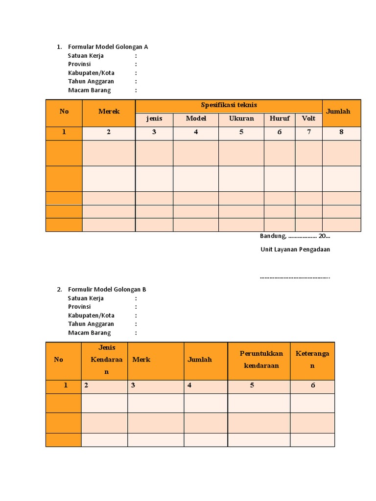 Formulir Perencanaan Sarana Prasarana | PDF