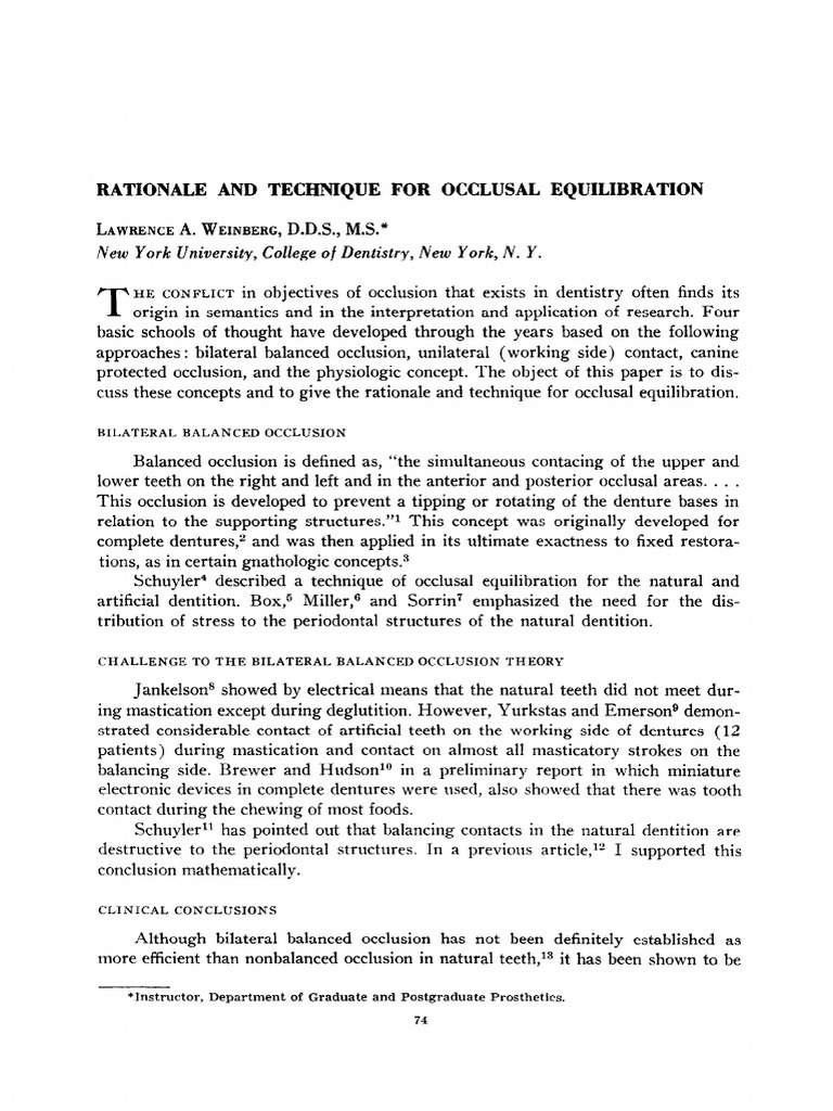 1964 Lawrence A. Weinberg | PDF | Tooth | Dental Anatomy