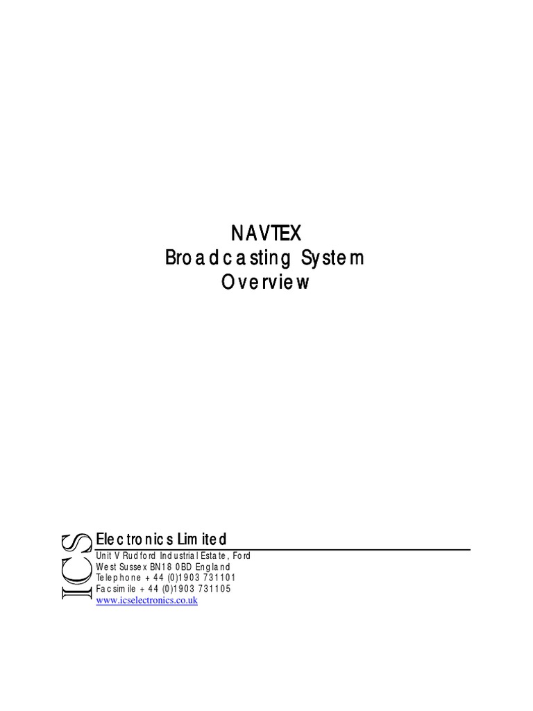 Navtex Navtex Navtex Navtex Broadcasting System Broadcasting System ...