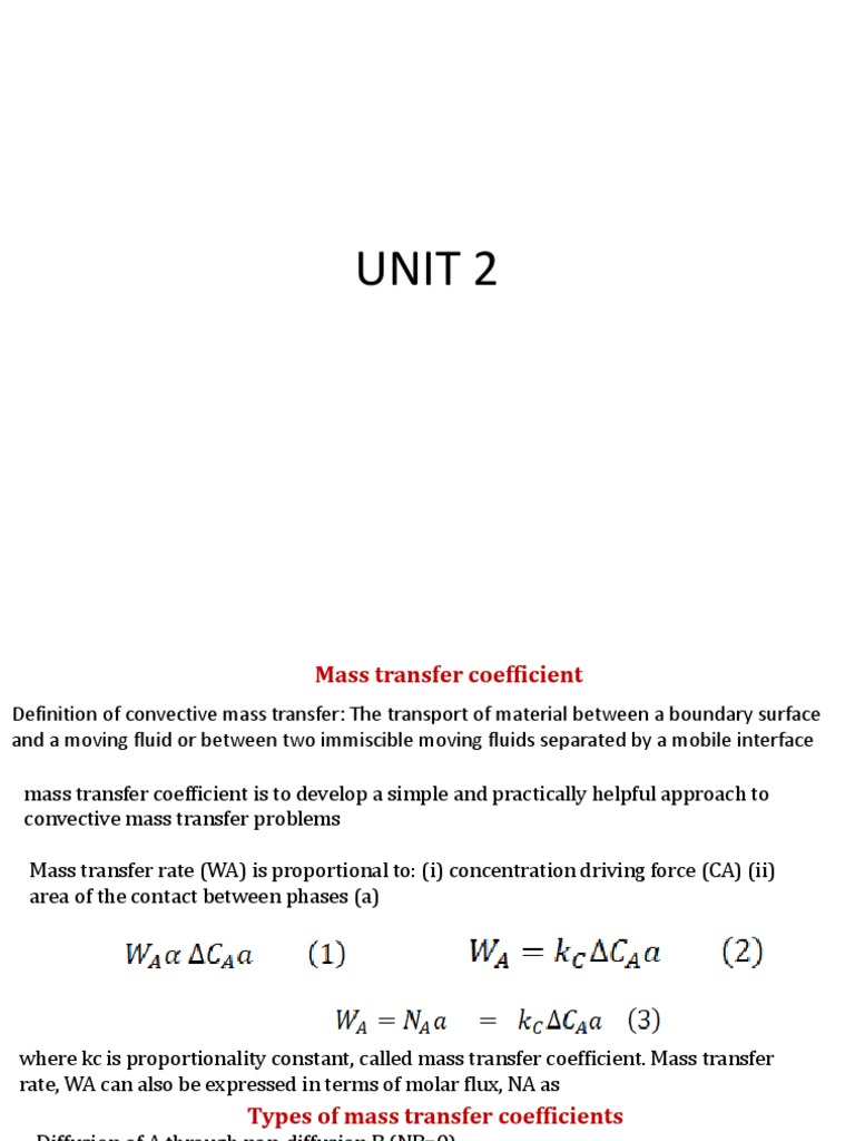 Unit 2 | PDF | Diffusion | Fluid Dynamics