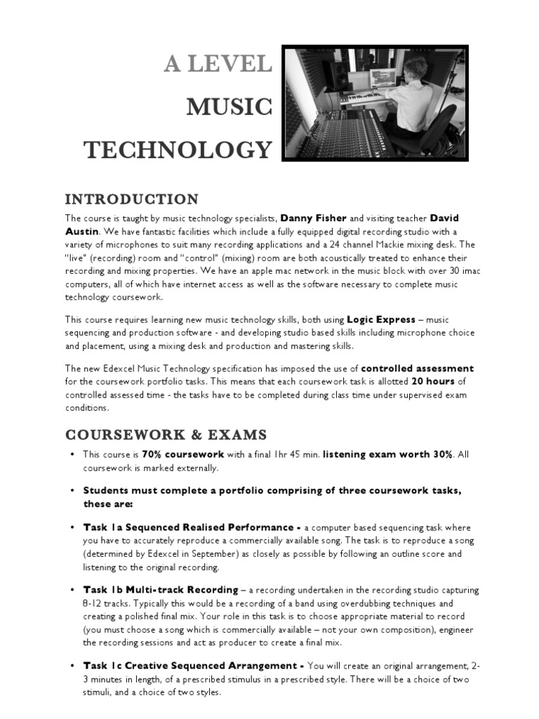 Music Technology: A Level | PDF | Cognition | Teaching And Learning