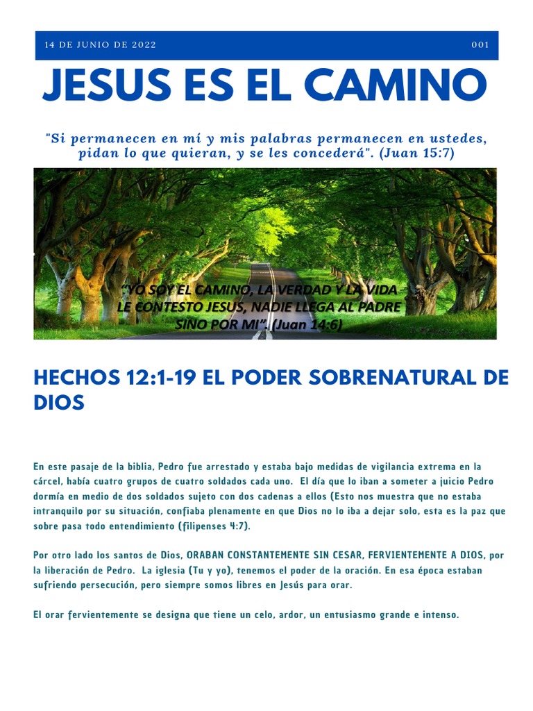 Jesus Es El Camino: Hechos 12:1-19 El Poder Sobrenatural de Dios | PDF ...