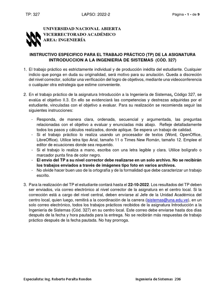 TP 327 2022-2 | PDF | Cosecha | Modelo conceptual