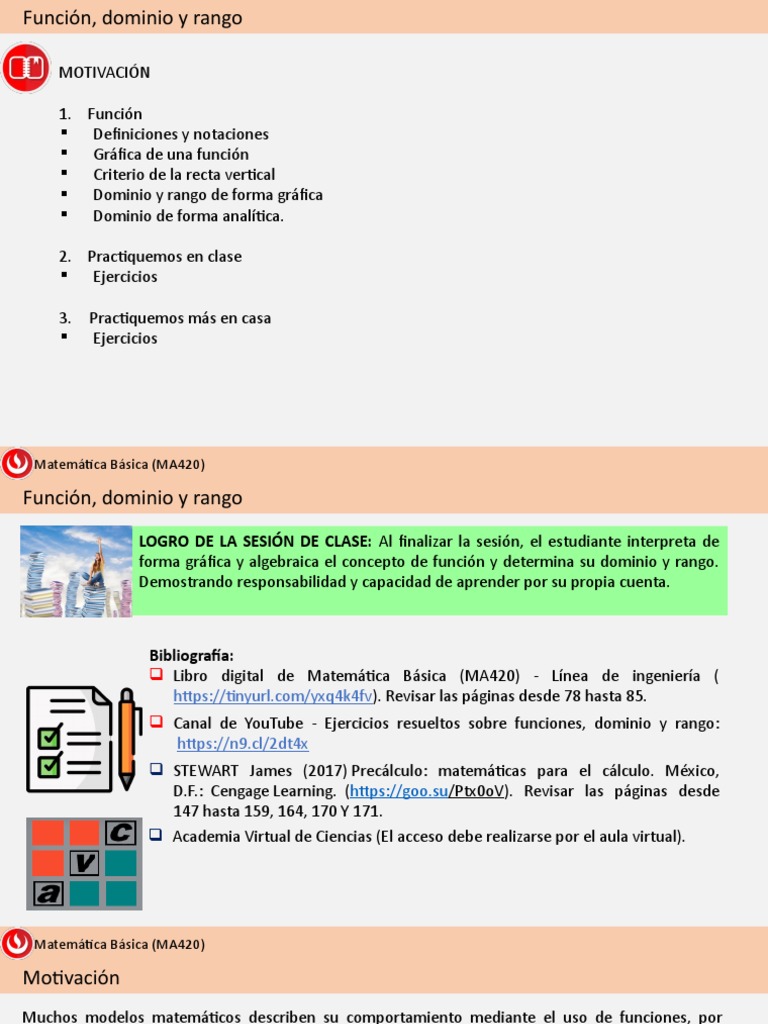 Dominio y Rango de Funciones Matemáticas | PDF | Función (Matemáticas ...