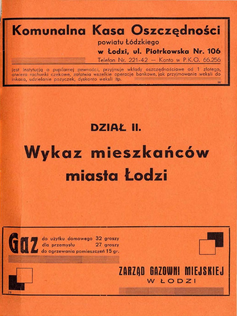 Ksiega Adresowa M Lodzi 1937 1939acz2-2 | PDF