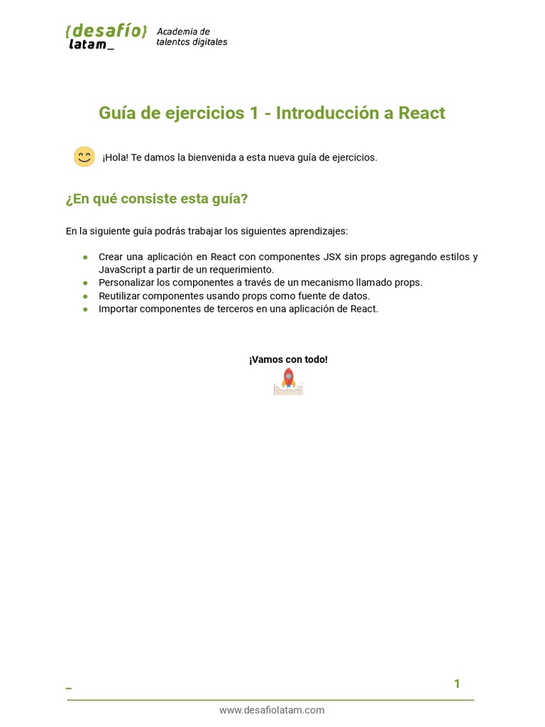Guía de Estudio - Introducción A React | PDF | Script Java | Bootstrap (marco frontal)