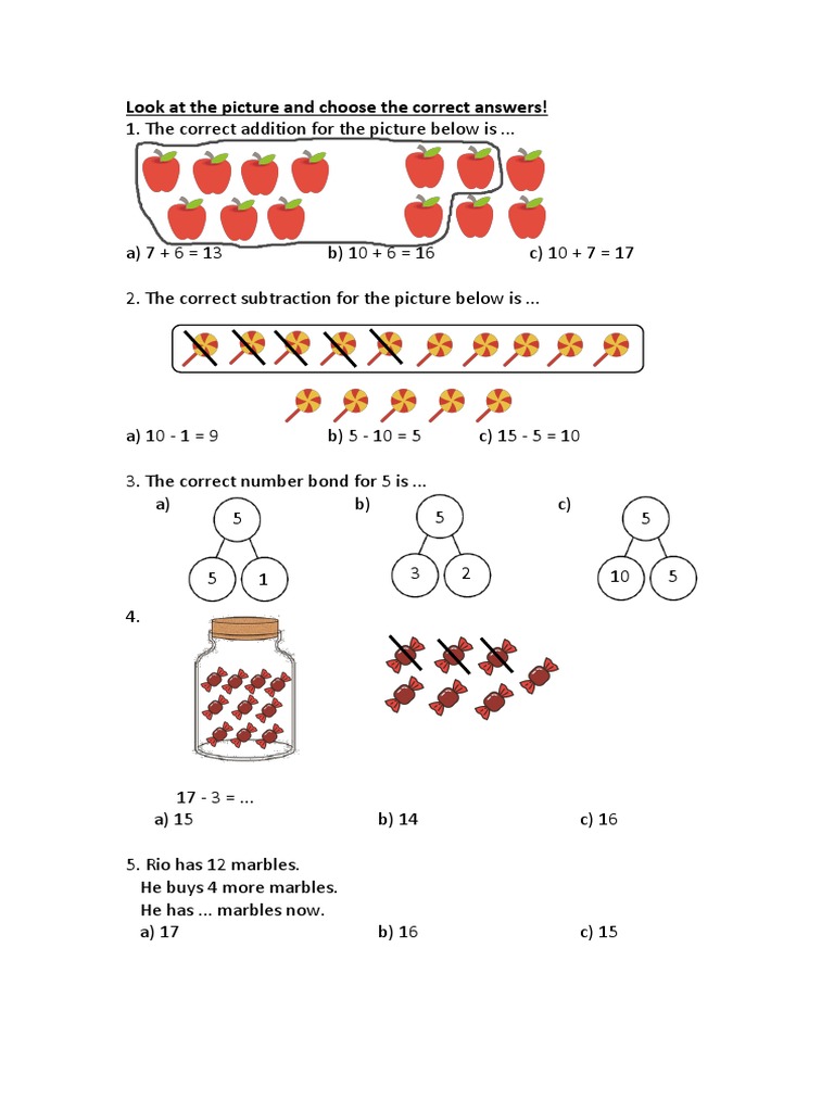 Math Review Remedial Grade 1 | PDF
