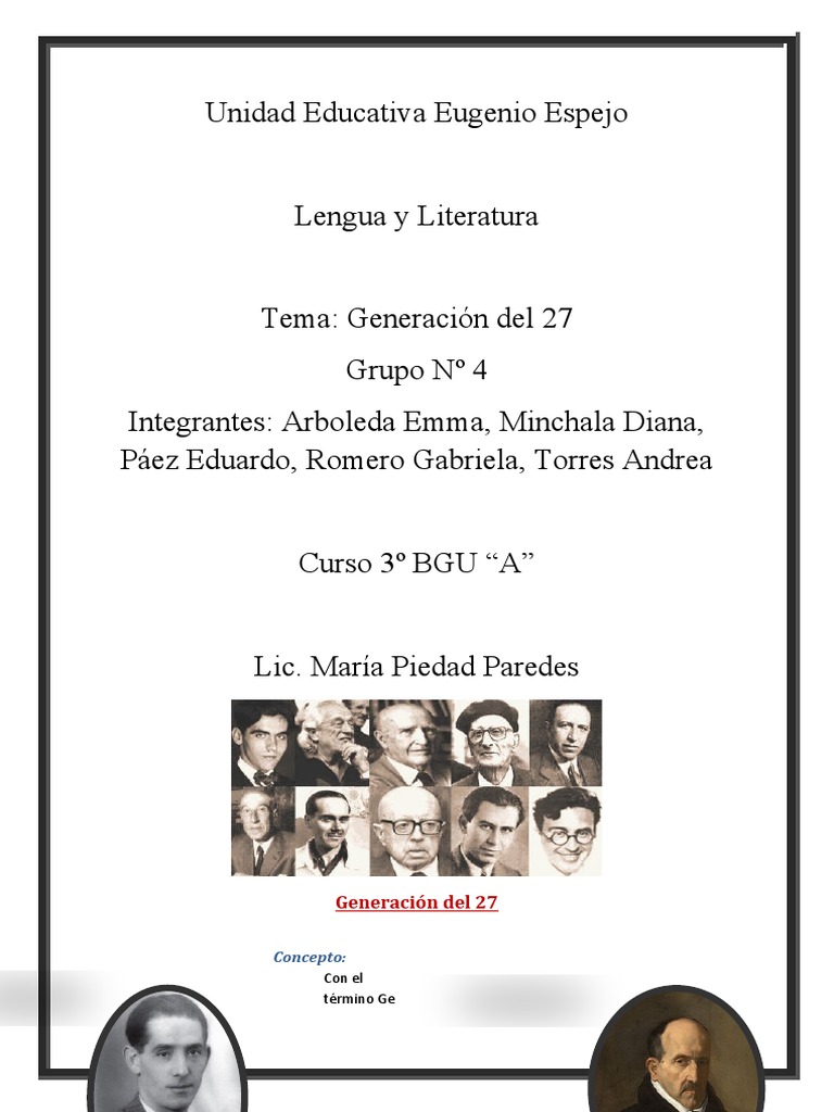 Poetas de la Generación del 27 en España | PDF | Federico García Lorca ...