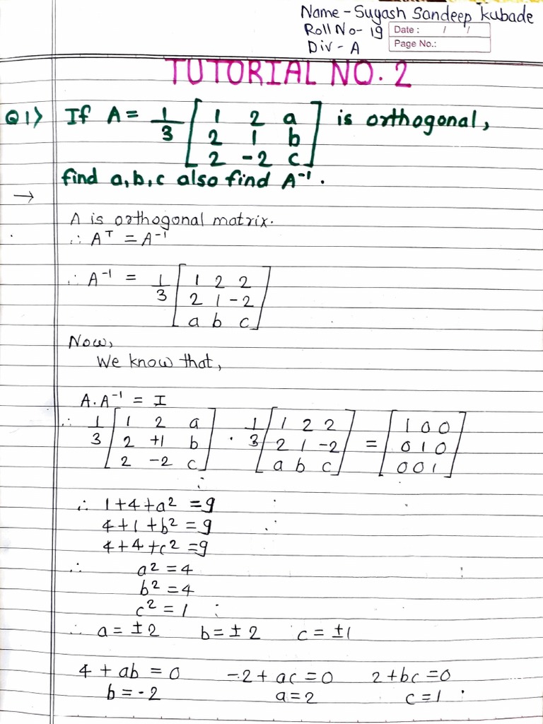 Maths Tutorial 2 Pdf