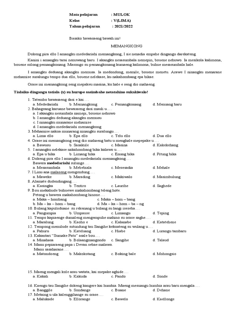 MULOK | PDF | Seni & Disiplin Bahasa