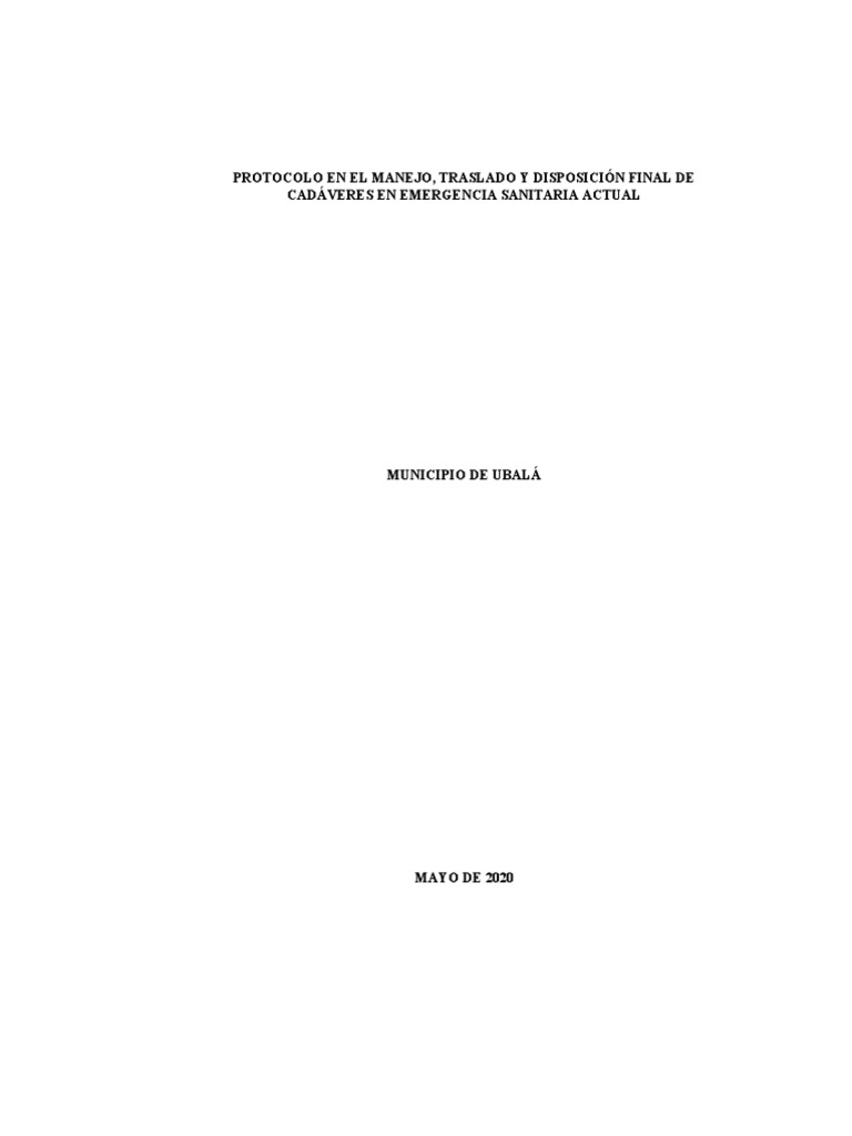 Manejo de Cadaveres Ubala | PDF | Cremación | Cadáver
