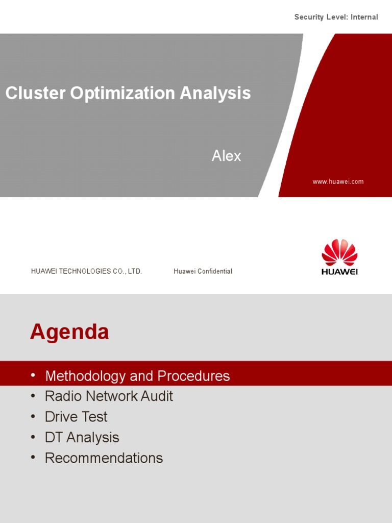 Cluster Optimization Analysis: Security Level: Internal | PDF | Antenna (Radio) | Wireless