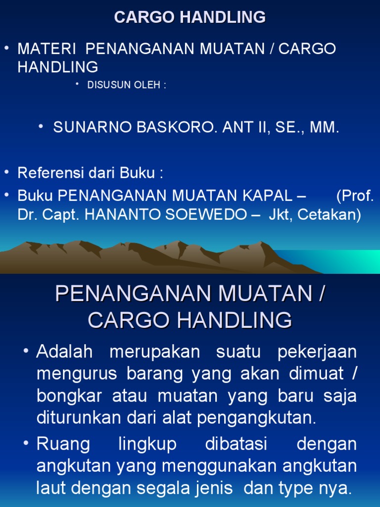 Materi 1 Penanganan Muatan Kapal | PDF