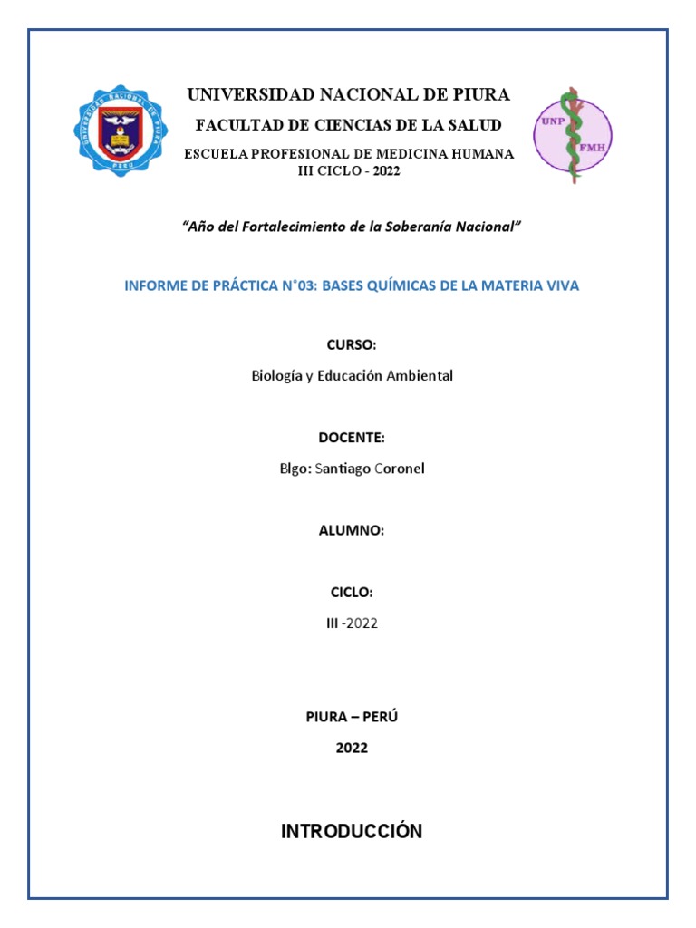 Informe de Practica Lab 03 | PDF | Carbohidratos | Organismos