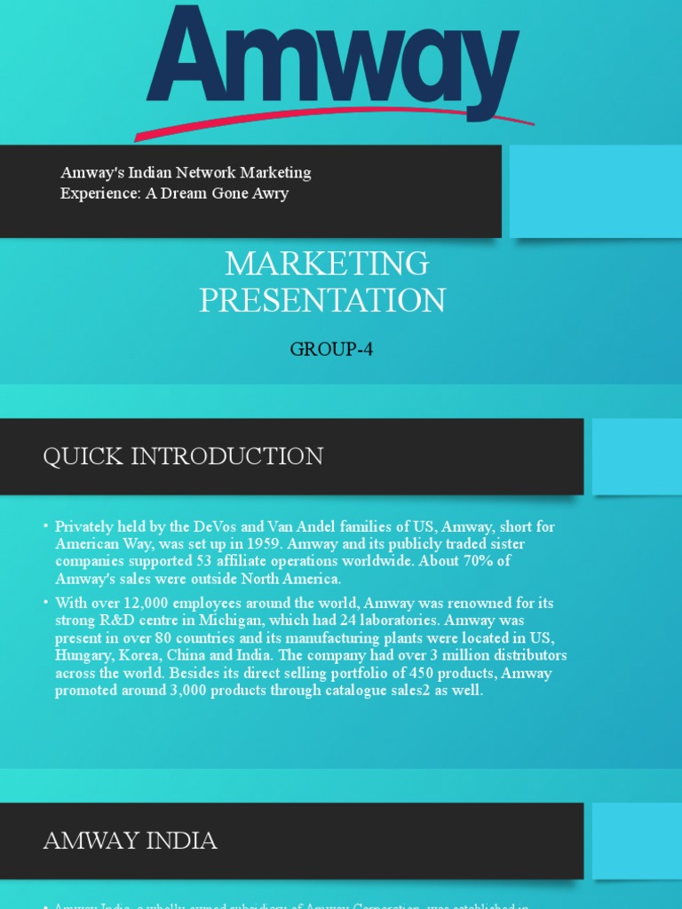 AMWAY | PDF | Multi Level Marketing | Cosmetics