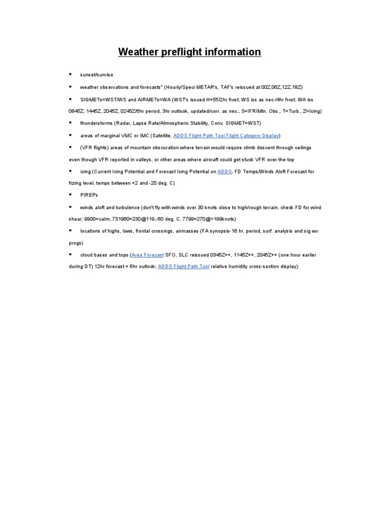 Essential Weather Preflight Briefing Guide | PDF | Science ...