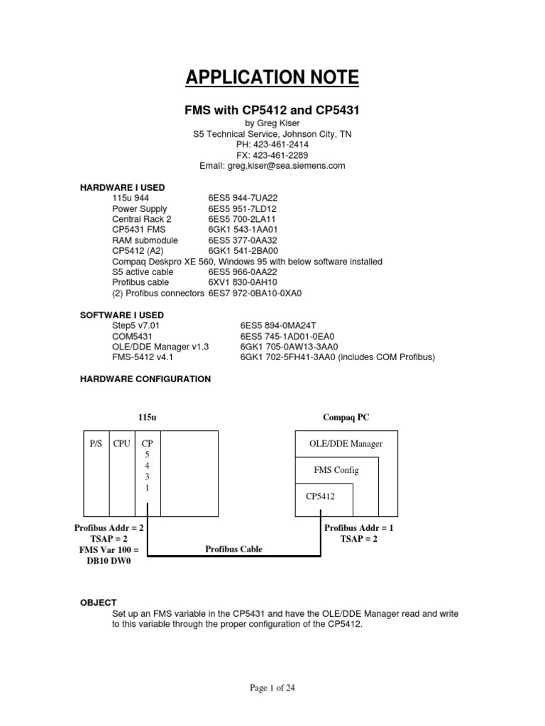 PROFIBUS FMS-OLE-DDE S5 CP5431 and PC FMS-CP5412 | PDF | Component Object Model | Computer Hardware