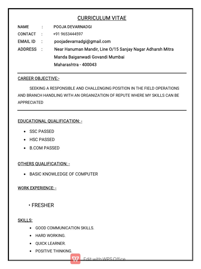 Resume Pooja (1) | PDF