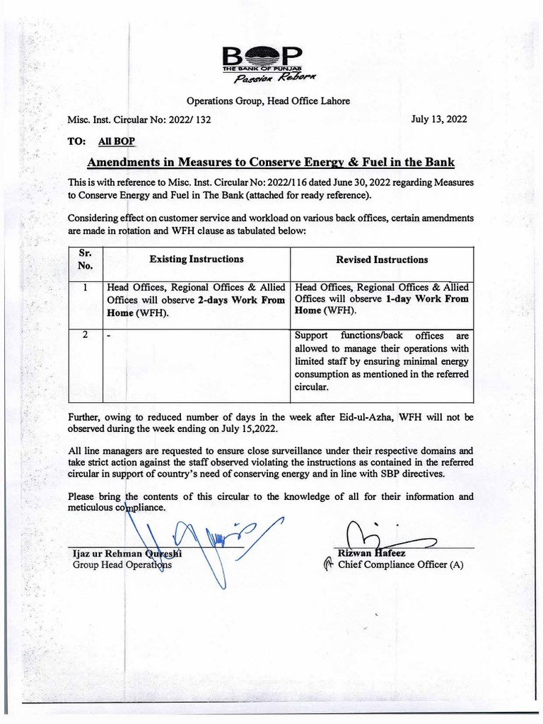 MISC - instRUCTIONS CIRCULAR NO 2022-132 Amendments in Measures To ...