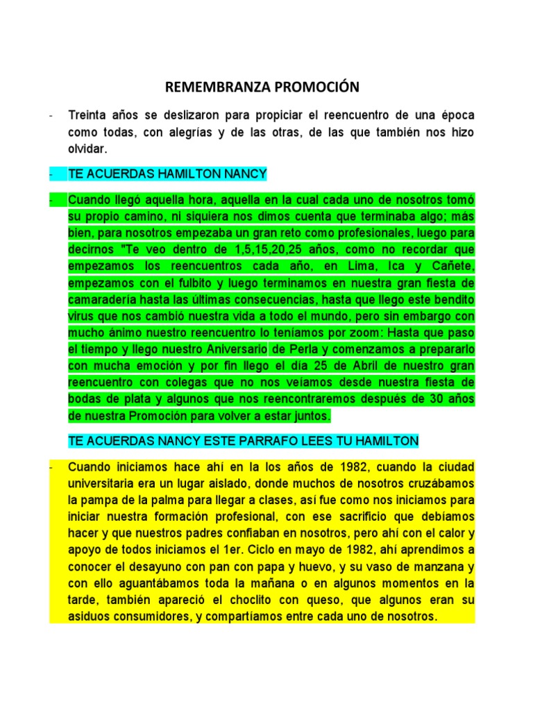 Remembranza Promoción Version Corregida | PDF | Cocina | Comida y bebida