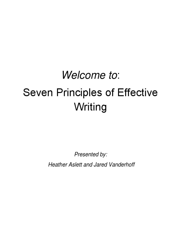 Seven Principles of Effective Writing - Syllabus | PDF | Websites ...