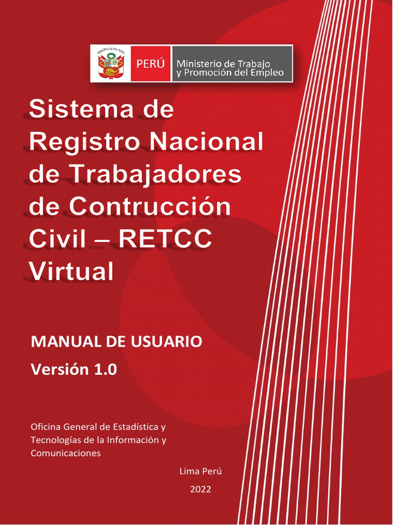 Manual Del Sistema de Registro Nacional de Trabajadores de Construcción Civil - RETCC Virtual ...