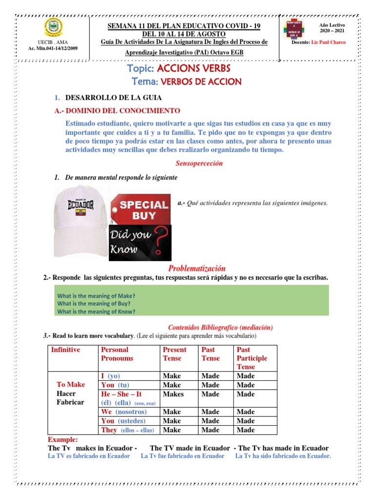 GUIA 8vo EGB SEMANA 11 | PDF