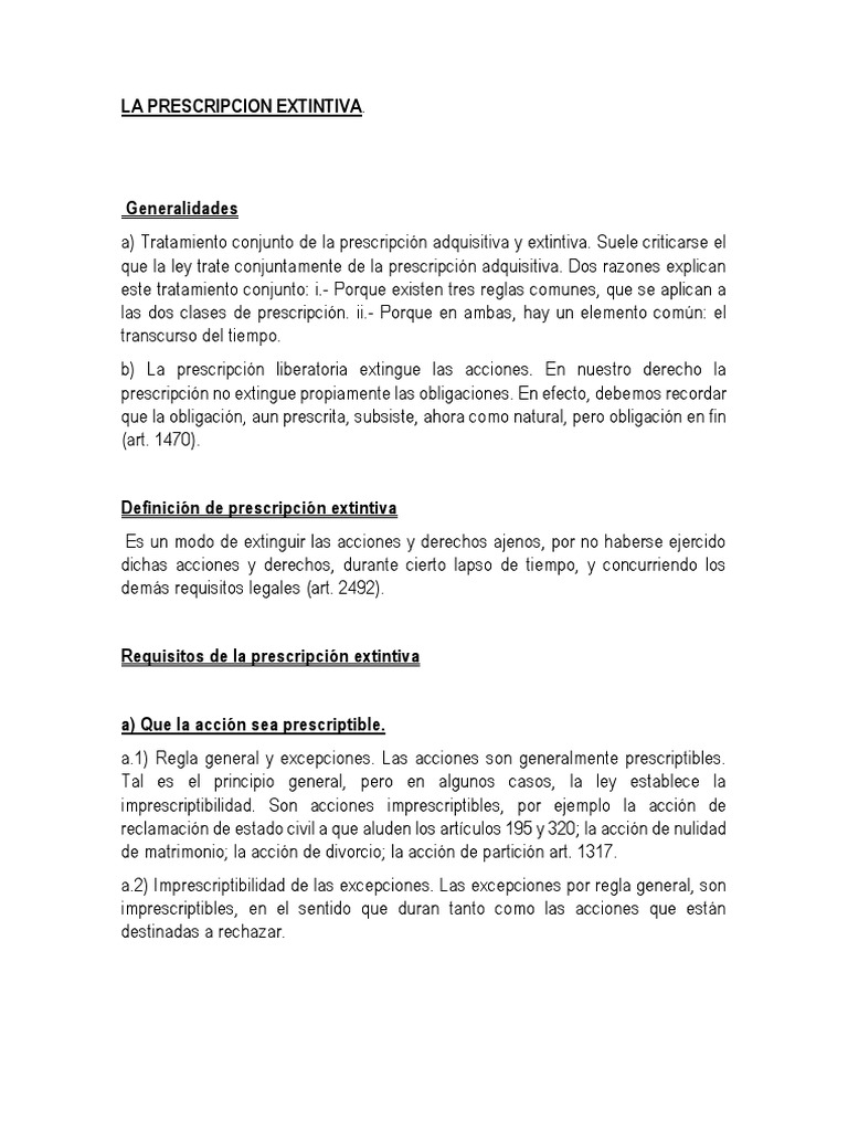 Prescripción Extintiva: Claves y Reglas | PDF | Estatuto de limitaciones | Principios éticos