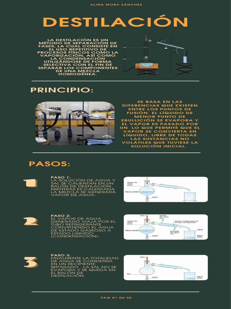 Infografía Destilación Alina Mora | PDF | Destilación | Naturaleza