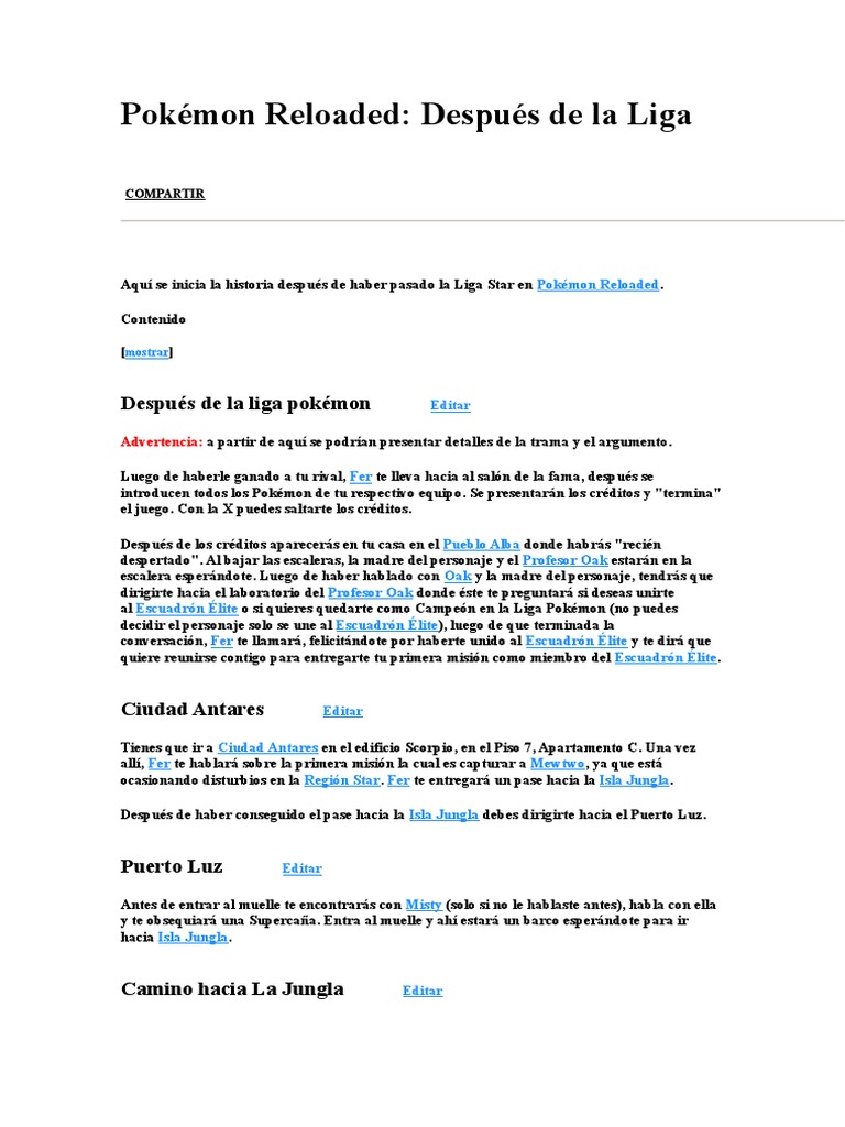 Guia Pokémon Reloaded | PDF | Pokémon