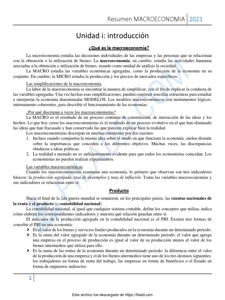MACRO 2021 Resumen Ara | PDF | Macroeconómica | Oferta y demanda