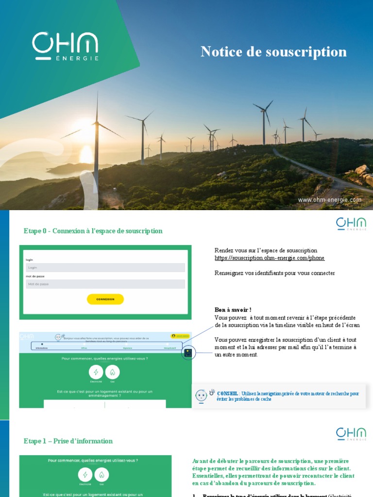 Ohm Energie - Parcours de Souscription V3 - Notice Longue | PDF | Taxe sur la valeur ajoutée